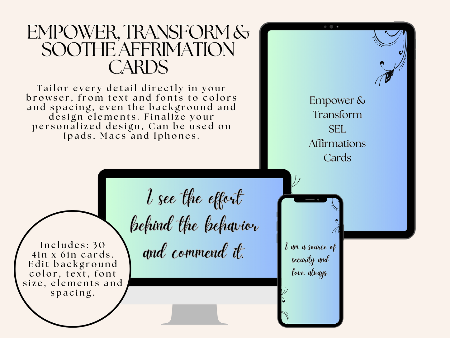 Social & Emotional Learning Affirmation Cards – INSPIRE 2B YOU